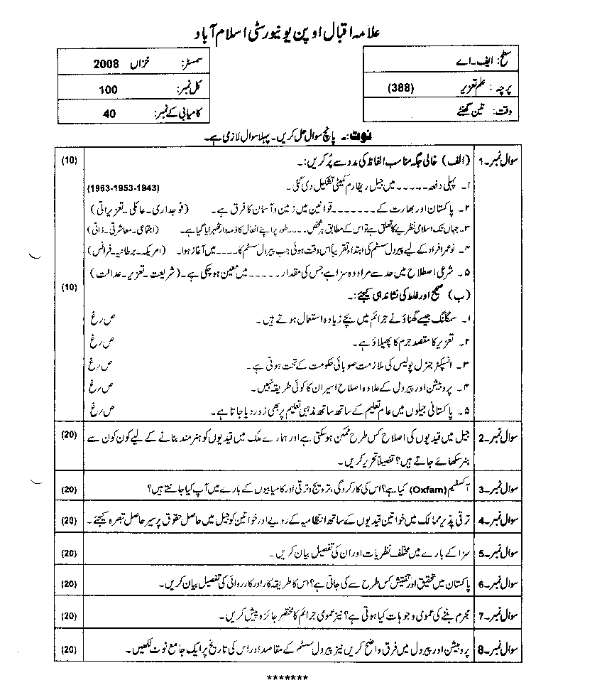 AIOU Old Papers | Inter papers | Solved past Papers of AIOU FREE