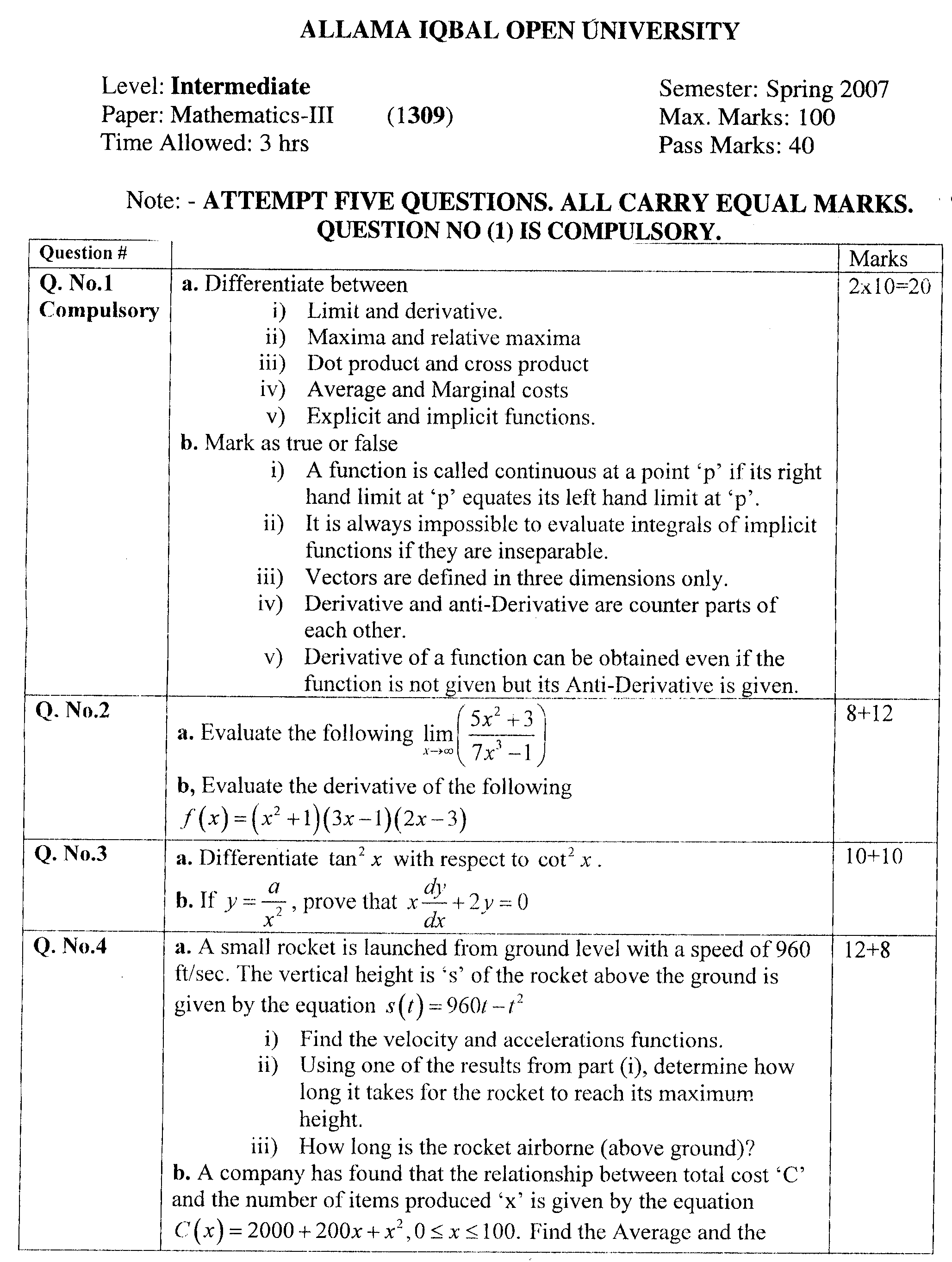AIOU Old Papers | Inter papers | Solved past Papers of AIOU FREE