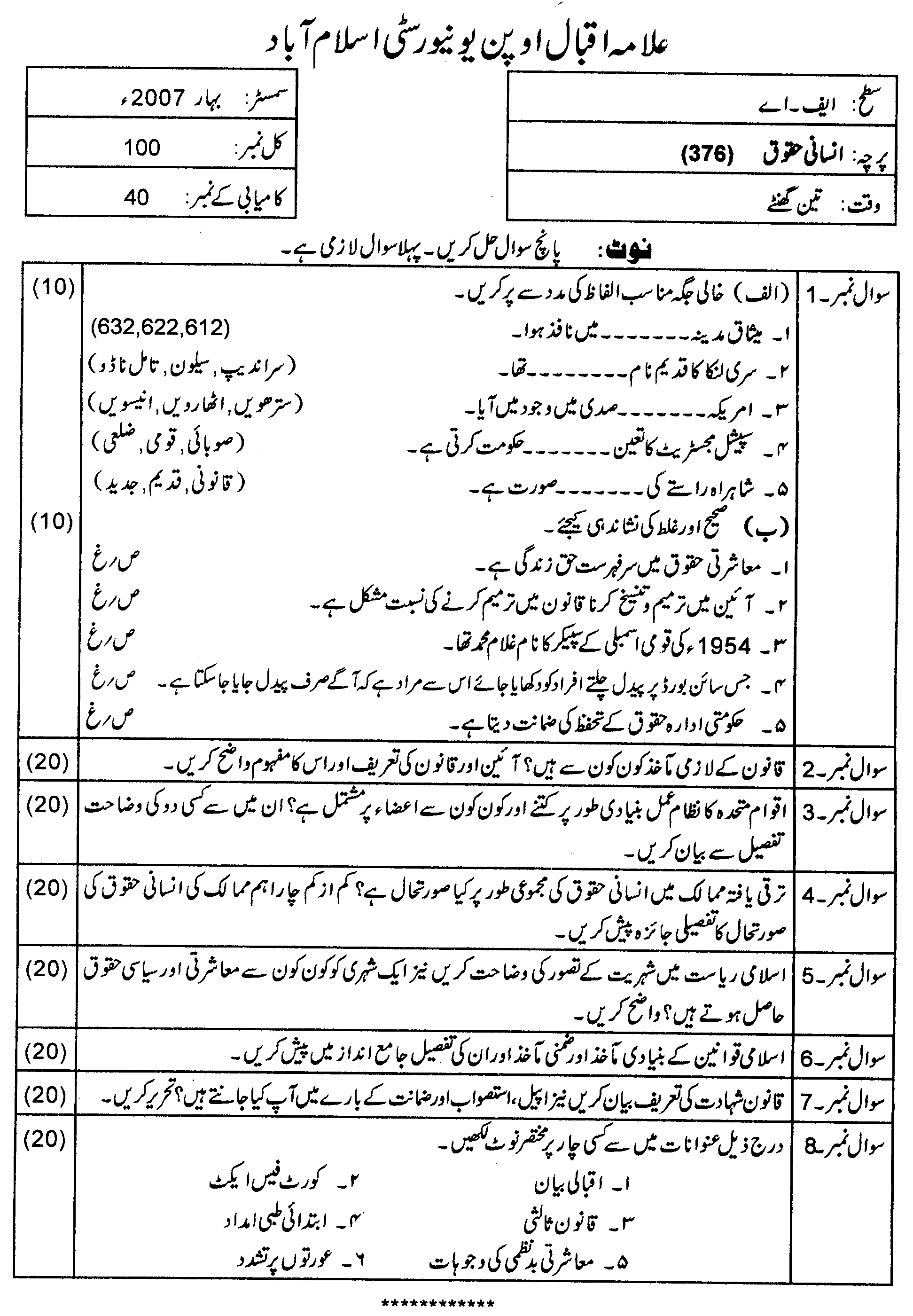 AIOU Old Papers | Inter papers | Solved past Papers of AIOU FREE