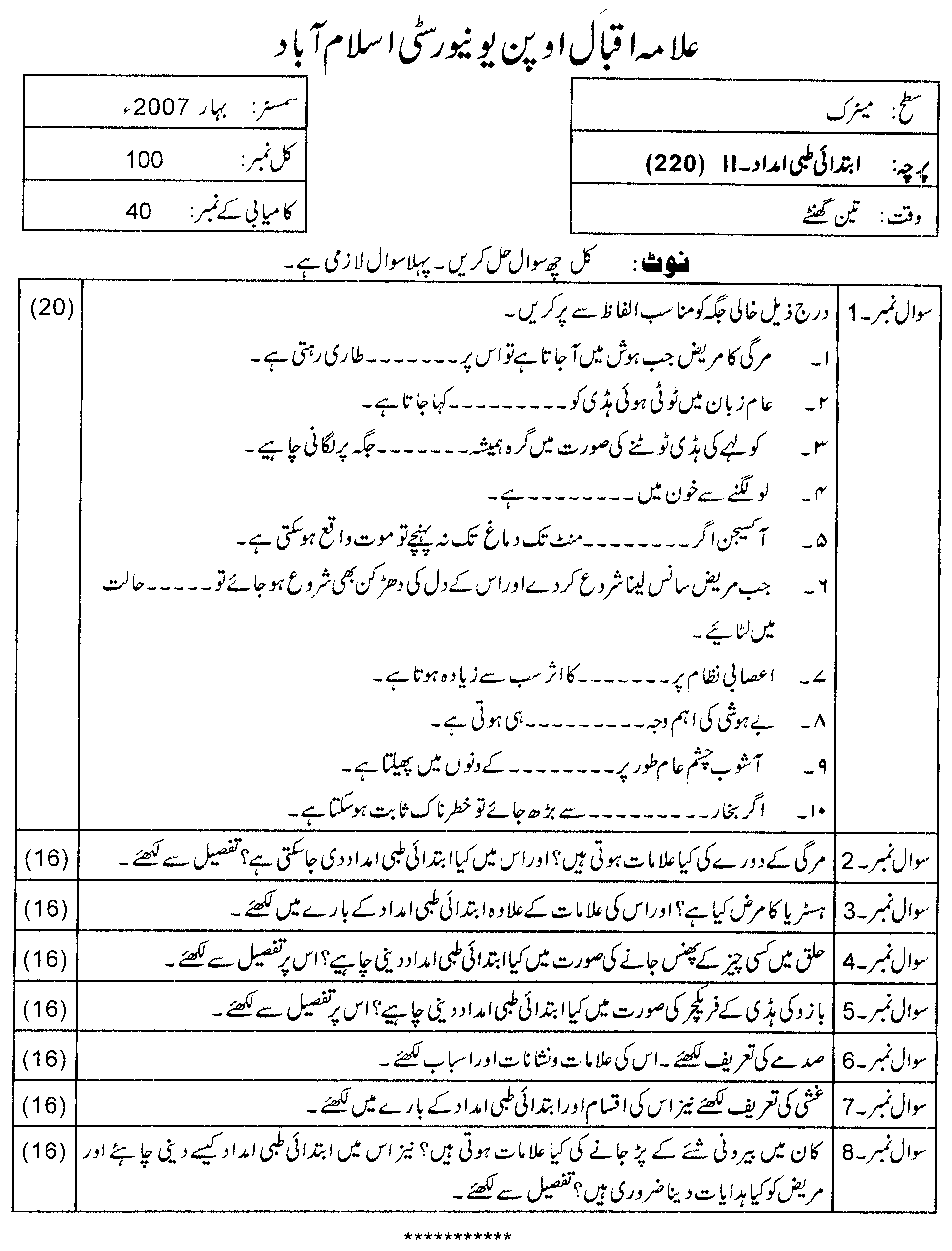 AIOU Old Papers | Inter papers | Solved past Papers of AIOU FREE, Old ...