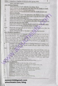 AIOU English Code 1423 B.A Solved 2nd Assignment Spring 2013